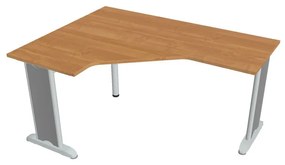 Stůl ergo lomený pravý 160×120 cm - Hobis Flex FEV 60 P Dekor stolové desky: olše, Barva nohou: Stříbrná