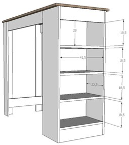 Sconto Barový stůl MOJITO dub sonoma/bílá