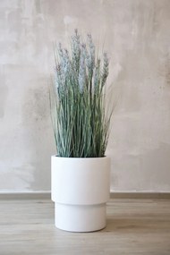 Květináč ESCADA, sklolaminát, výška 40 cm, bílý mat