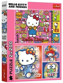 Puzzle 2x200 Hello Kitty a přátelé 41x27,5cm v krabici 26x34x4,5cm