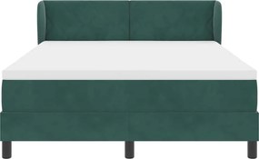 Postel s boxspringem s čelo Tmavě zelená 140 x 190 cm samet 3340439