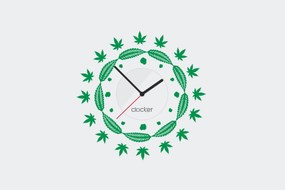 Clocker Nalepovací hodiny Weed Barva ciferníku: Bílá