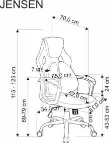 Herní židle Jensen černá