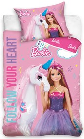 Povlečení do postýlky barbie a duhový jednorožec