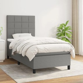 Box spring postel s matrací tmavě šedá 80 x 200 cm textil 3141730