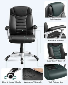 Ergonomická kancelářská židle, výškově nastavitelná otočná židle