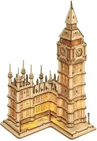 RoboTime dřevěné 3D puzzle hodinová věž Big Ben svítící / od 14 let /