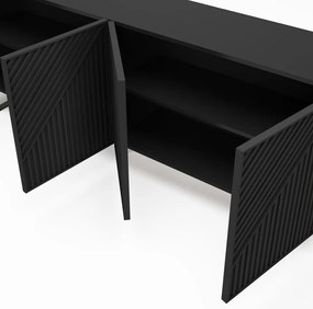 Černá komoda 201x80x40 cm Peta – Marckeric