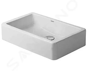 DURAVIT - Vero Umyvadlo na desku, 600x380 mm, bez přepadu, bez otvoru pro baterii, WonderGliss, bílá (04556000001)