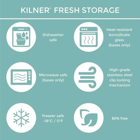Kilner Fresh Storage skleněná dóza na potraviny 8,5 x 17,5 x 17,5 cm / 0,75 l, 0025.830