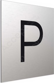 ACCEPT Označení podlaží - písmeno "P" - stříbrná tabulka - černý popis