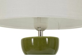 Bílá/zelená keramická stolní lampa s textilním stínidlem (výška 46 cm) Torr – Mauro Ferretti