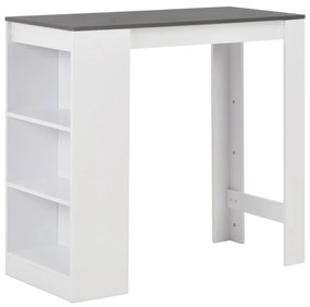 280216 vidaXL Bar Table with Shelf White 110x50x103 cm - Default Title