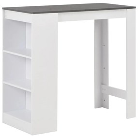 280216 vidaXL Bar Table with Shelf White 110x50x103 cm