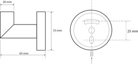 Sapho Sapho, X-ROUND BLACK háček, černá matná, XR208B