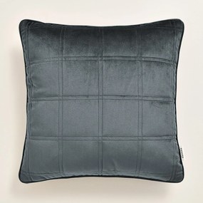 Room99 Dekorační povlak na polštář Colette Velvet Prošívané Kostky Barva: Tmavě šedá, Velikost: 50 x 50 cm