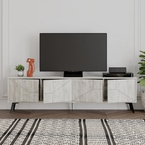 KALUNE DESIGN dřevěný TV stolek DUNE bílý 50x180 cm 855DTE3097