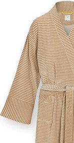 Pip Studio Naomi Kimono Velvet Little Sumo Stripe, pískové (Bavlněné sametové kimono)