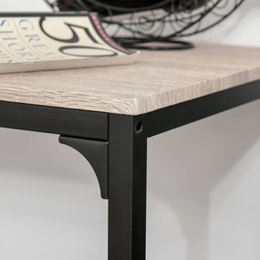 HOMCOM Barový stůl se 2 židlemi 3-dílná stolová sestava barová židle MDF v přírodní a černé barvě 89x45x87cm do kuchyně a jídelny | Aosom.de