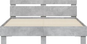 Rám postele s čelem a LED osvětlením betonově šedý 140 x 190 cm 3207563