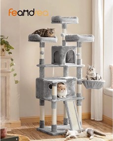 Kočičí škrabadlo, XXL kočičí strom 54 x 49 x 169 cm