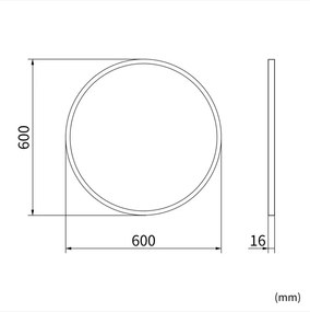 Erga Round, kulaté zrcadlo 60cm, zlatý rám, ERG-V01-ROUND-6060-GD