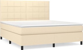 Box spring postel s matrací krémová 160x200 cm textil 3141790