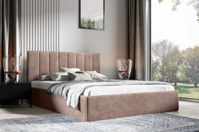 Eka Čalouněná postel LENY 140x200 cm Barva látky Trinity: (2310) Růžová, Úložný prostor: Bez úložného prostoru