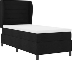 Postel s boxspringem s matrací s čelo Černá 90 x 200 cm textil 3340482