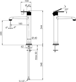 Sapho Bebé umyvadlová baterie stojánková vysoká bez výpusti bronz BB007/18