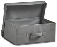 Úložný box s víkem, fleece, šedý, malý