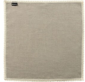 Krajkový ubrousek 1 ks. 48x48 barva béžová látka poloprůhledná, pletený vzor
