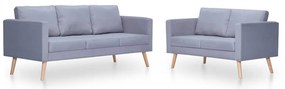 Sedací souprava dvojsedák a trojsedák textil světle šedá 272193