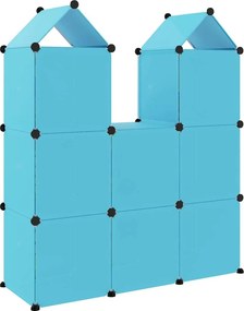 vidaXL Dětská modulární skříň s 8 úložnými boxy PP [340583] Barva: Modrá