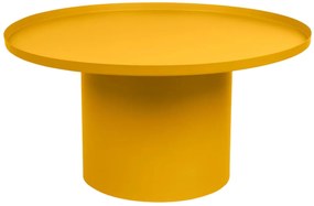 OnaDnes -20% Hořčicově žlutý kovový konferenční stolek Kave Home Fleksa Ø 72 cm