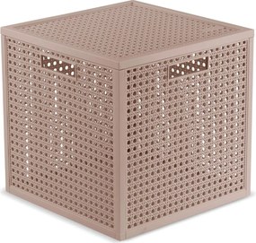 Starorůžový úložný box s víkem z recyklovaného plastu 28x28x28 cm Kaya Cube – Curver