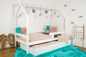 MAXIDO Dětská postel domeček Snílek s přistýlkou 160x80 bílá