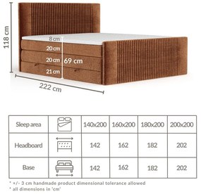 Tmavě zelená boxspring postel s úložným prostorem 180x200 cm Bergamo – Maison de Rêve