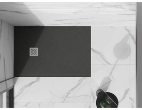 Mexen Stone+ kompozitní čtvercová sprchová vana 130 x 70 cm, Antracit - 44717013