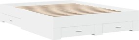 Rám postele se zásuvkami bílý 140 x 200 cm kompozitní dřevo 3280384