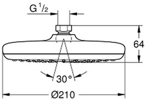 Grohe Tempesta 210 - Hlavová sprcha s jedním proudem, chrom 26410000