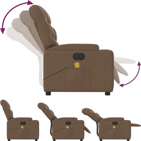 Elektrické masážní polohovací křeslo hnědé textil 3204588