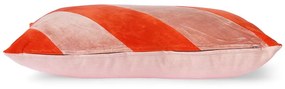 HK living Bavlněný polštář Velvet Red/Pink 40 x 60 cm, růžová barva, oranžová barva, textil