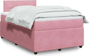 Box spring postel s matrací růžová 120 x 200 cm samet 3287715