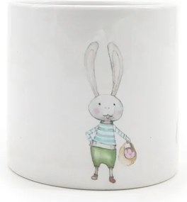 Porcelánový hrnek Zajíčci, 200 ml – s kreslenou ilustrací, český autorský design