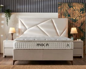 Čalouněná postel MOON - béžová 160 × 200 cm