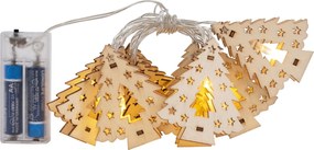 Vánoční LED světelný řetěz STARLIT s dřevěnými stromečky