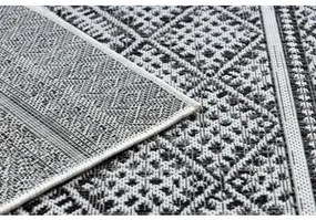 Dywany Luszczow Kusový koberec SISAL SION cikcak, diamanty BOHO 22168 černý / ecru Rozměr koberce: 60 x 300 cm