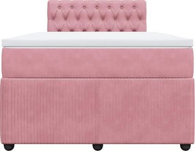 Box spring postel s matrací růžová 120 x 200 cm samet 3290021