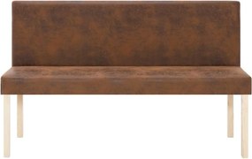 Lavice 139,5 cm hnědá umělá semišová kůže 281333
